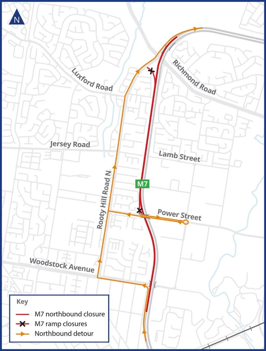 NSW: Changed traffic conditions on the M7 Mwy, Oakhurst