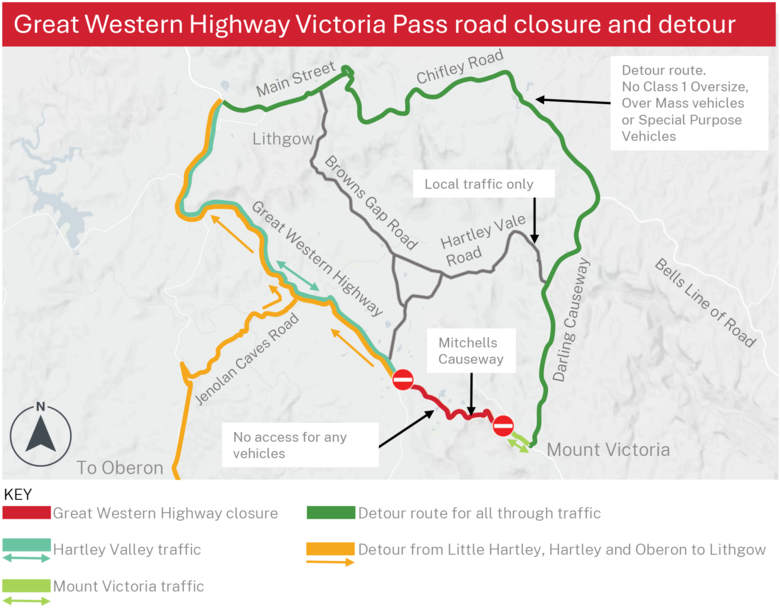 NSW: Great Western Highway Road Closure at Victoria Pass